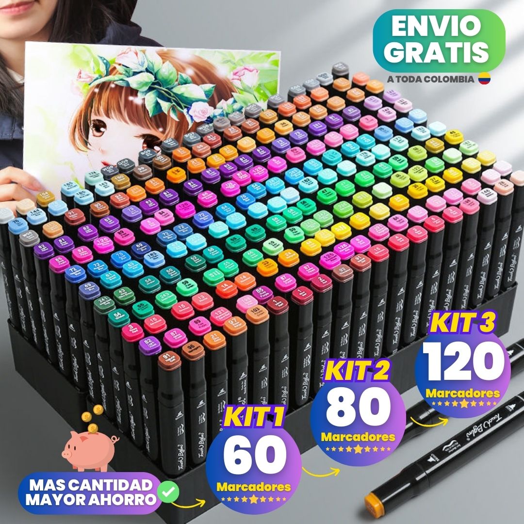 KIT MARCADORES DOBLE PUNTA ¡PRODUCTO EXCLUSIVO!